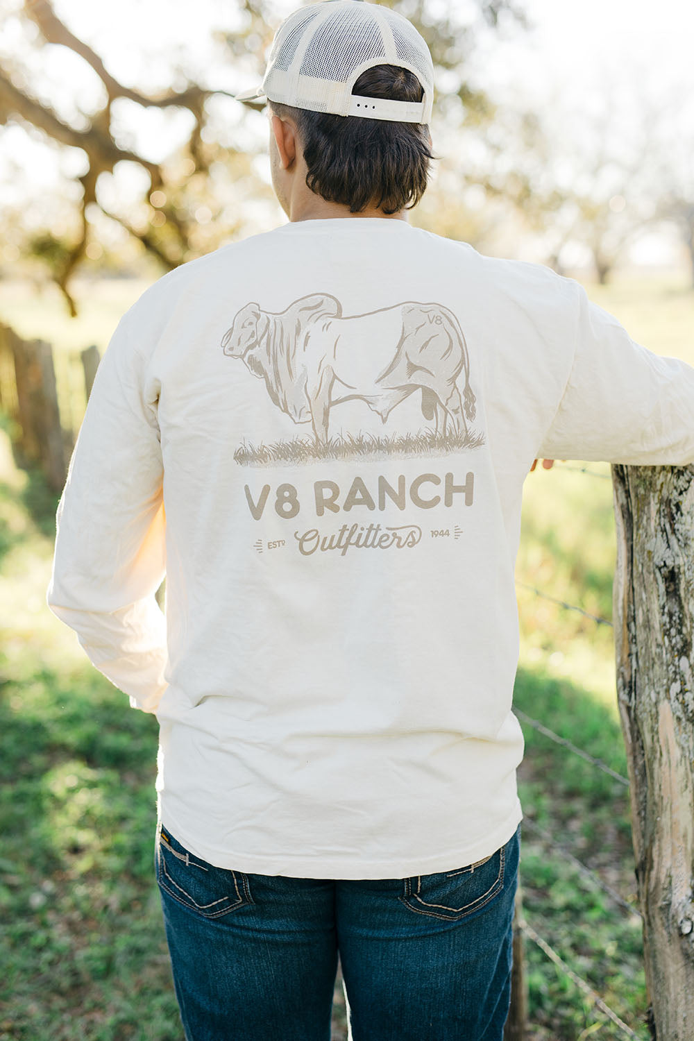 V8 Ranch Outfitters Monochrome Unisex Long Sleeve Tee - Timeless Style